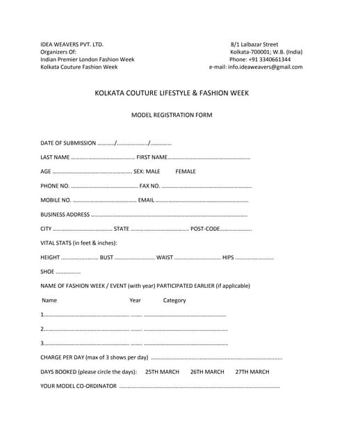 Model application form | PDF