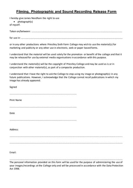 Model release form (1) | PDF