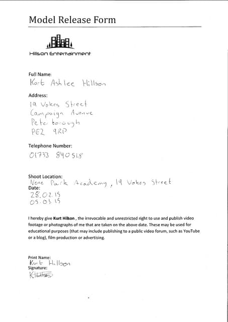 Model release form | PDF