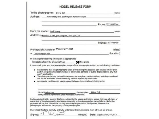 Model Release Form | PDF
