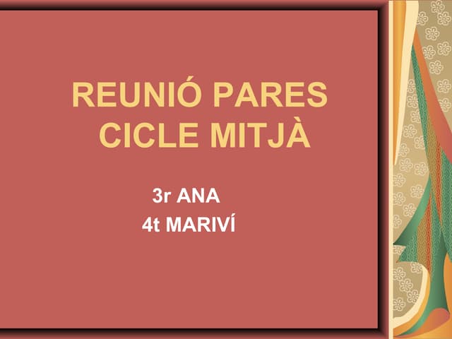 Reunió pares CM | PPT