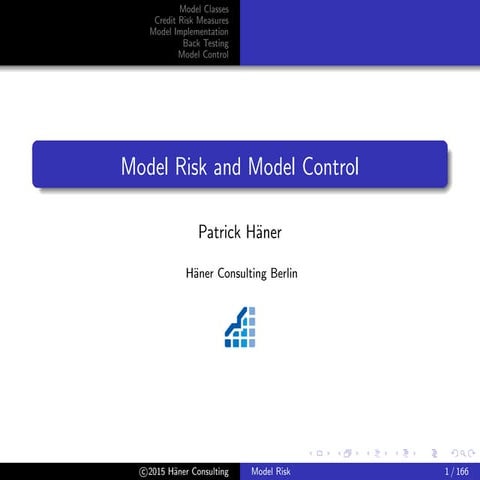 Model Risk for Pricing and Risk Models in Finance | PDF
