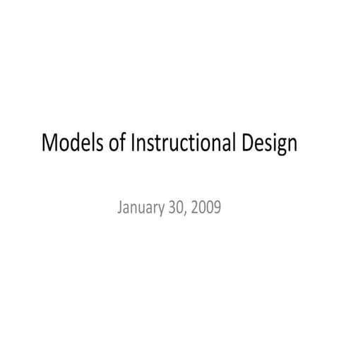 Models Of Instructional Design | PPT