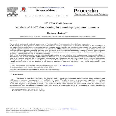 Models of-pmo-functioning-in-a-multi-project-environment 2014-procedia ...