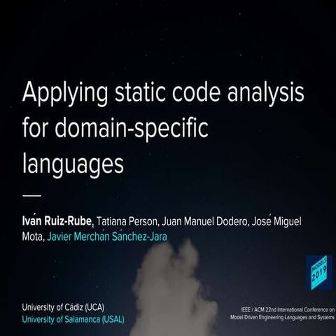 Applying static code analysis for domain-specific languages | PPTX