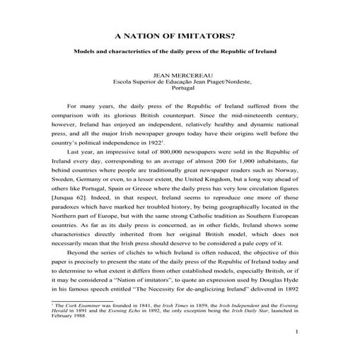 Models And Characteristics Of The Daily Press Of The Republic Of ...