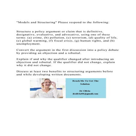 Models and Structuring Please respond to the followingS.docx