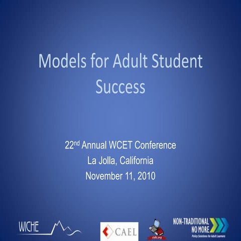 2010 Models for Adult Student Success | PPTX | College Planning ...