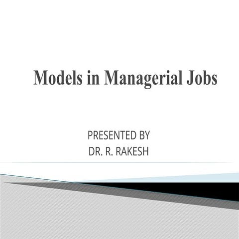 Different Types of Models in Managerial Behaviour | PPT