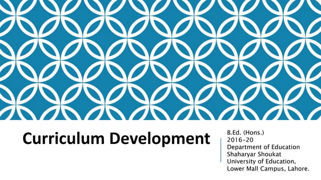 Wheeler’s model of curriculum development | PPT