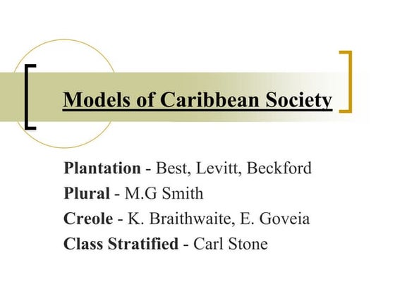 Caribbean Studies Caribbean society and culture | PDF