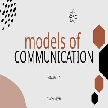 models of communication grade 11 language | PPTX