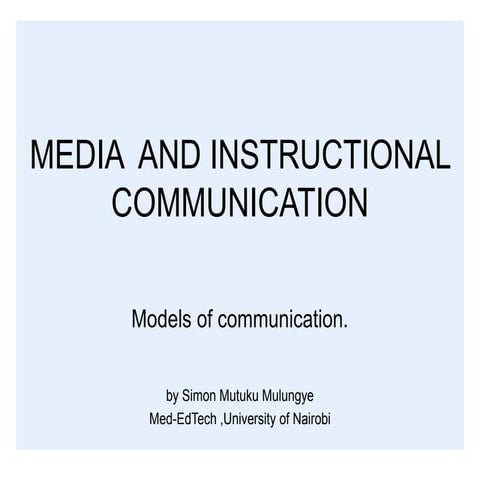 Models of communication | PPT