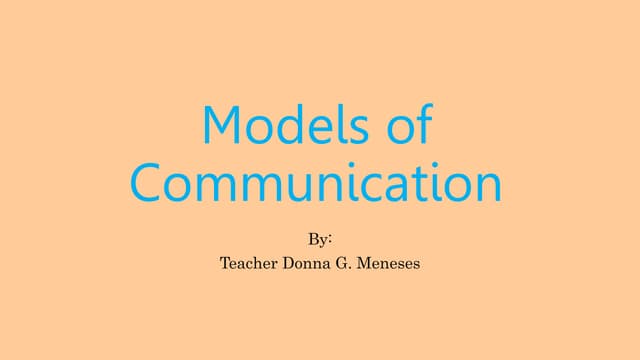 Gerbner’s model of communication | PPTX