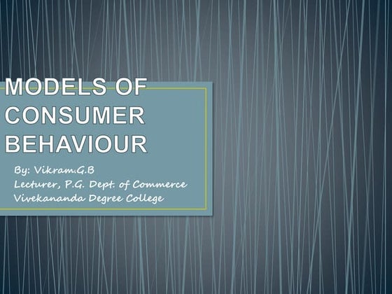Models of consumer behavior | PPTX