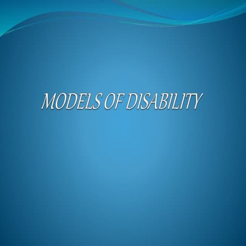 Models of disability | PPTX