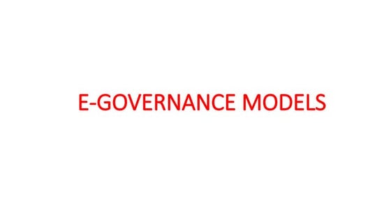 E-governance Models | PPTX