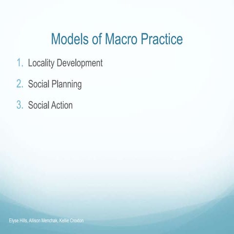 Models of macro practice | PPT