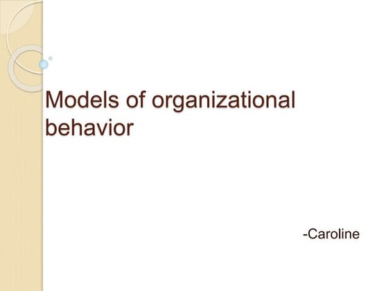 Models of Organisational Behaviour | PDF