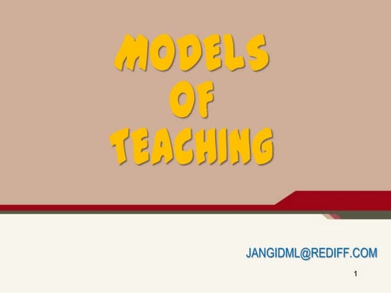 Models of Teaching | PPT