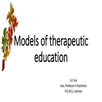 Models of therapeutic education | PPTX