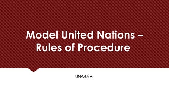 I.I.M.U.N. Rules of Procedure for the students | PDF
