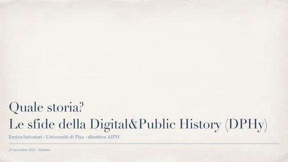 Introduzione allo studio della storia - 1 | PPT