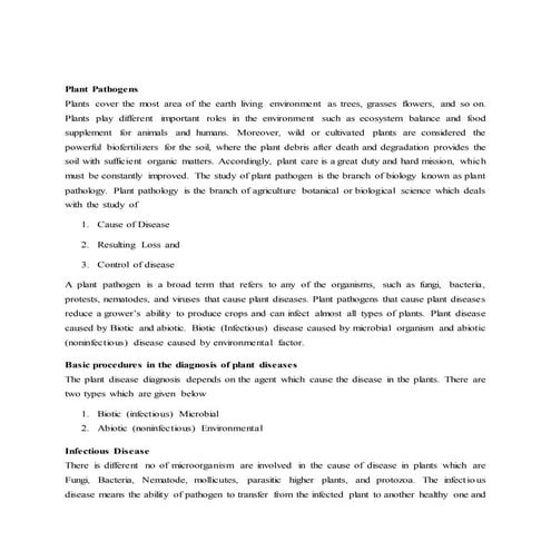 Mode of action of plant pathogens | DOCX