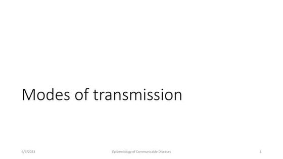 Modes of transmission | PDF