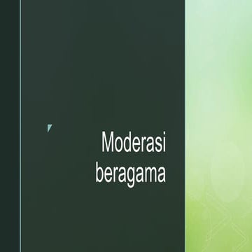 sikap moderat dalam beragama dalam pandangan agama | PPTX