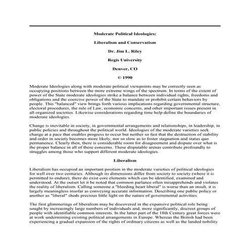 Moderate political ideologies | DOCX