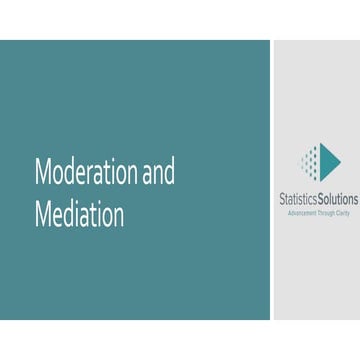 Moderation and Mediation | Dissertation Webinar | PPTX