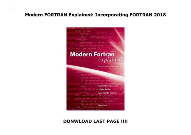 Modern Fortran Explained Incorporating Fortran 2018 Ppt