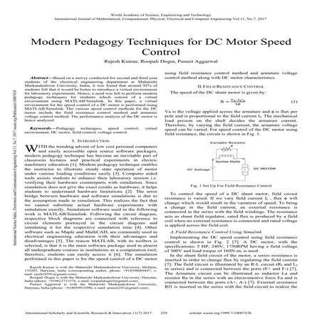 Review on Speed and Direction Control of DC Motor By using Single ...