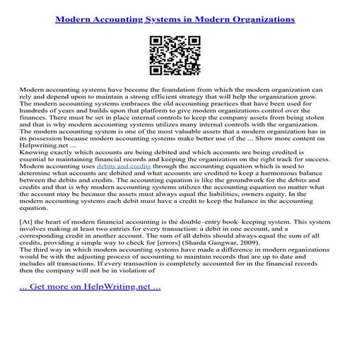 Modern Accounting Systems In Modern Organizations | PDF | Business ...