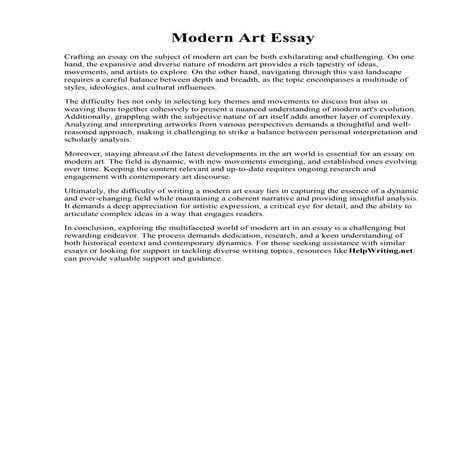 Modern Art Essay. HSC Art: Modern Architects Essay Year 12 ACT - Art ...