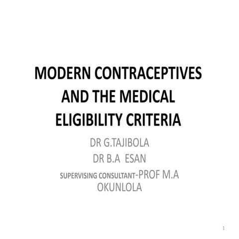 PowerPoint presentation on Modern Contraceptives | PPTX