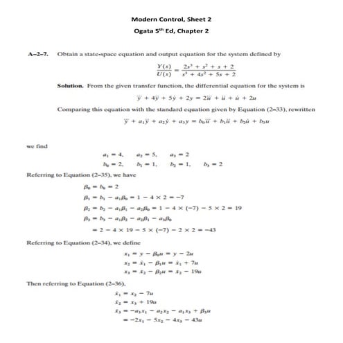 Modern control 2 and 3 | PDF