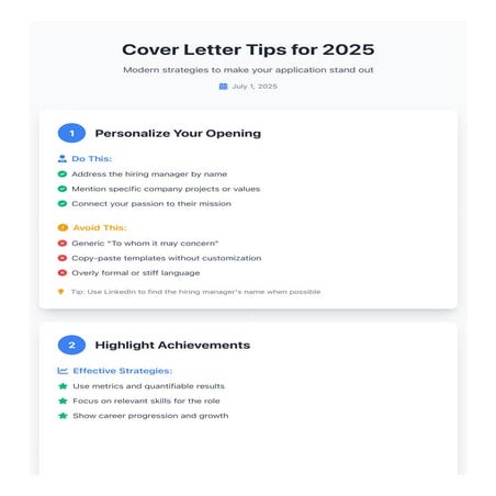 Modern Cover Letter Tips , work for 2025 | PDF