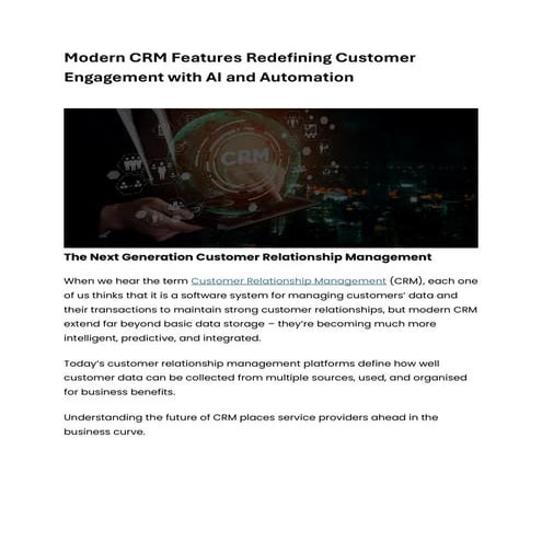 CRMNEXT Retail Banking Platform | PDF