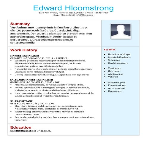 Modern CV template 01 | DOCX