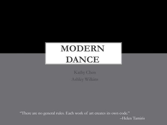 History of Modern Dance | PPT