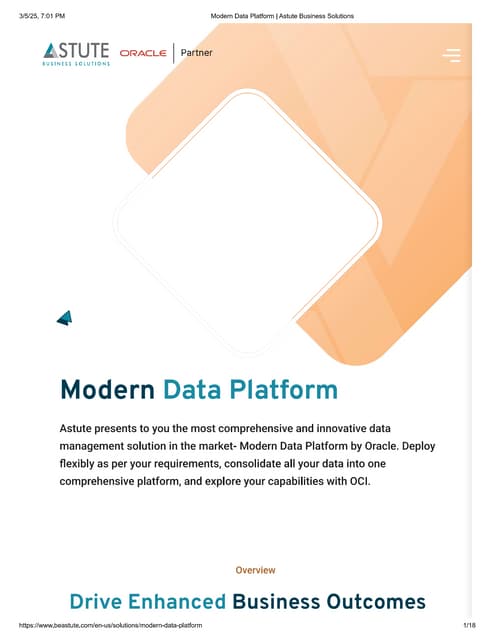 Achieve Success with Oracle Cloud Infrastructure’s Modern Data Platform | PDF
