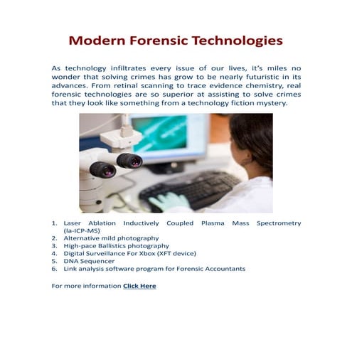 Modern Forensic Technologies | PDF