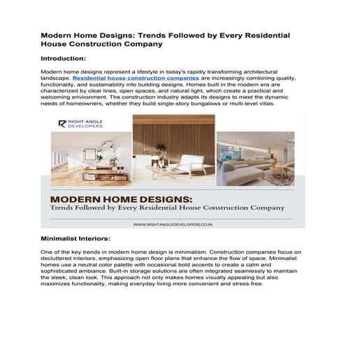 Modern Home Designs_ Trends Followed by Every Residential House ...