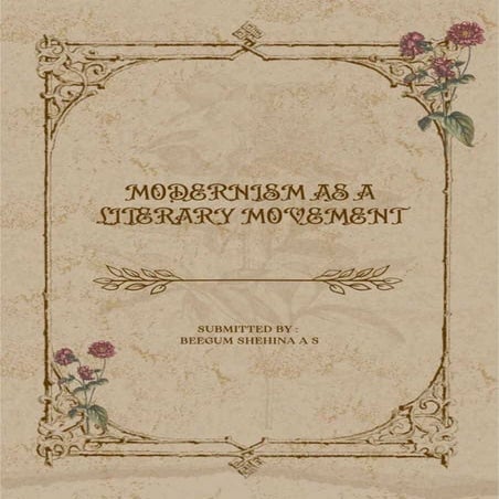MODERNISM AS A LITERARY MOVEMENT.X [PDF] | PDF