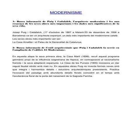 Modernisme | ODT