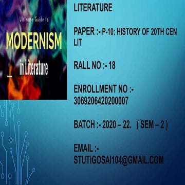 Modernism in literature | PPT