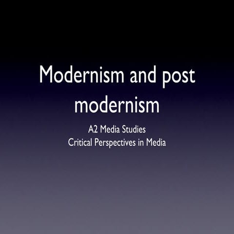 Modernism lesson 1 | PPT