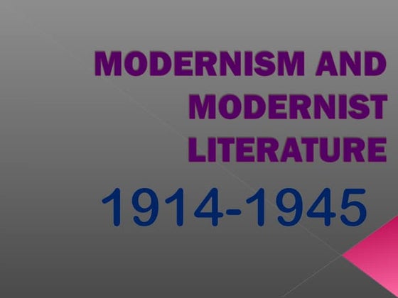 Modernism in English Literature | PPT